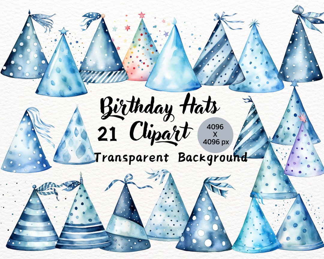 21 PNG Watercolor Party Hats Clipart Birthday Party Hats PNG Colorful ...