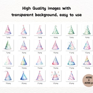 23 PNG Watercolor Party Hats Clipart Birthday Party Hats PNG Colorful ...