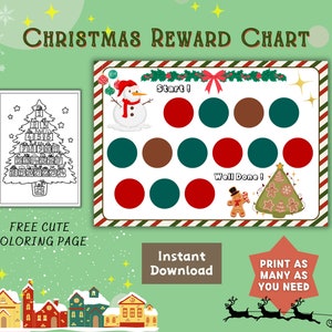 Printable Christmas Reward Chart for Kids Printable Daily Chore Chart ...