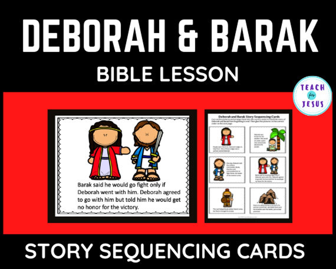 Deborah and Barak Bible Story Sequencing Cards for Sunday School ...