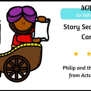 Philip and the Ethiopian Bible Story Sequencing Cards for Sunday School ...