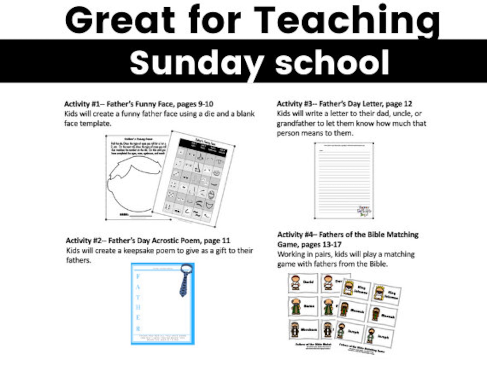 Father's Day Lesson for Sunday School Bible Lesson With a Gift for Dad ...