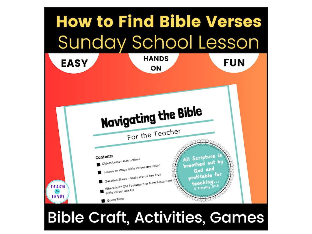 How to Find Bible Verses Sunday School Lesson and Activities for Kids ...