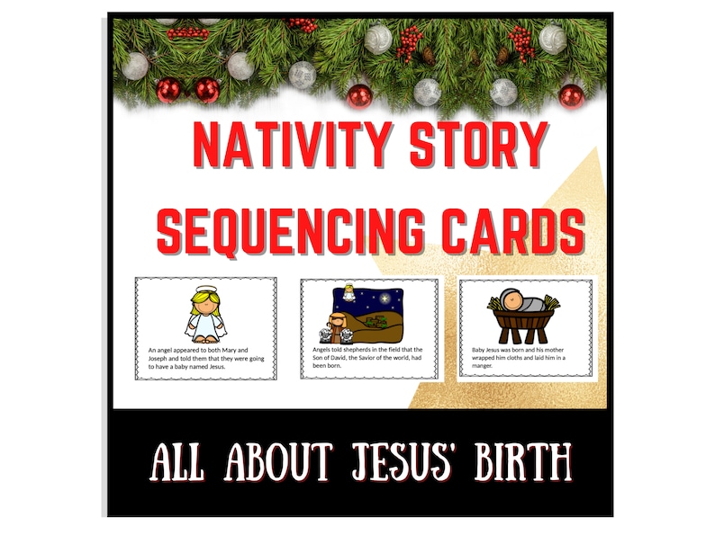 Preschool Birth of Jesus Nativity Story Cards for Sunday School Classes ...