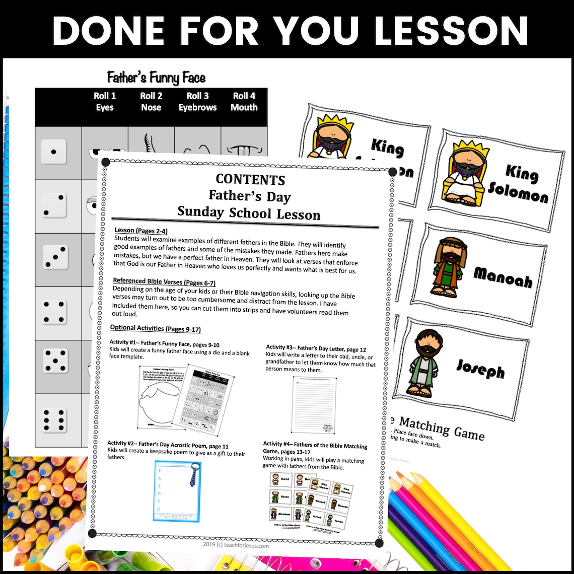 Father's Day Lesson for Sunday School Bible Lesson in June - Etsy