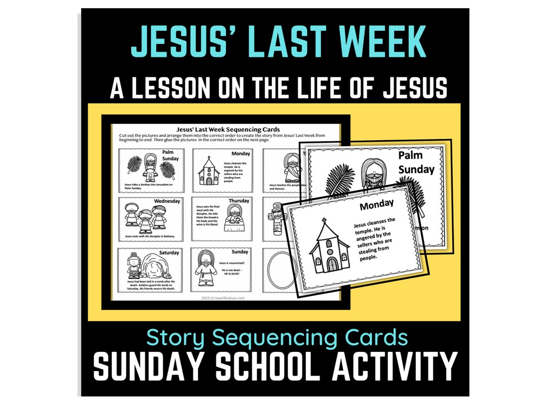 Life of Jesus Story Sequencing Activity for Sunday School, Bible ...