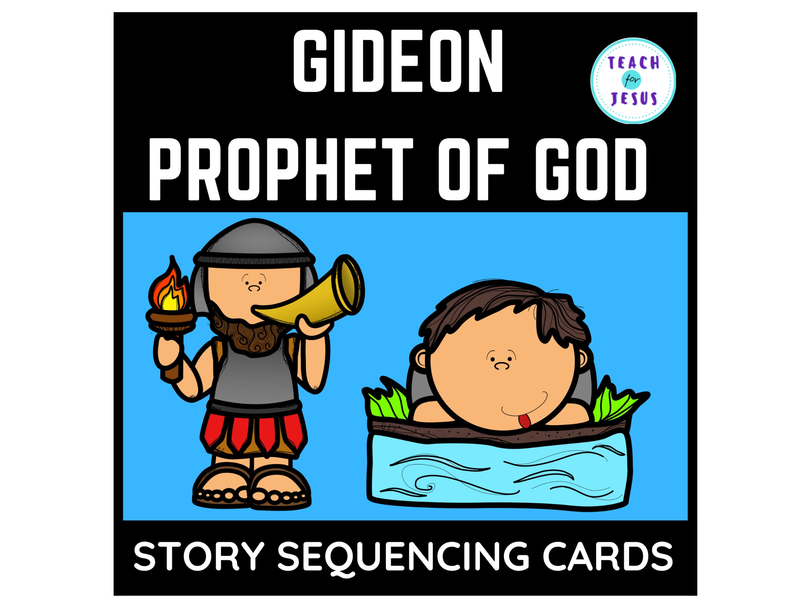 Gideon Old Testament Bible Story Sequencing Cards for Sunday School ...