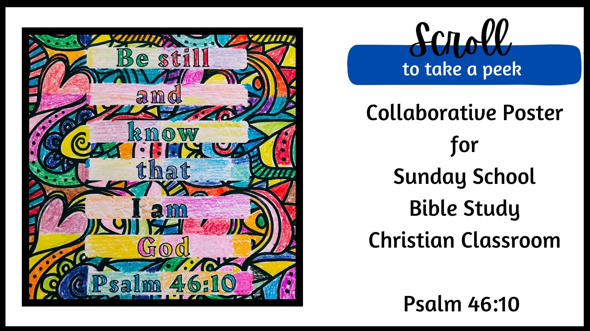 Collaborative Poster Bible Verse Coloring Page and Poster for Christian ...