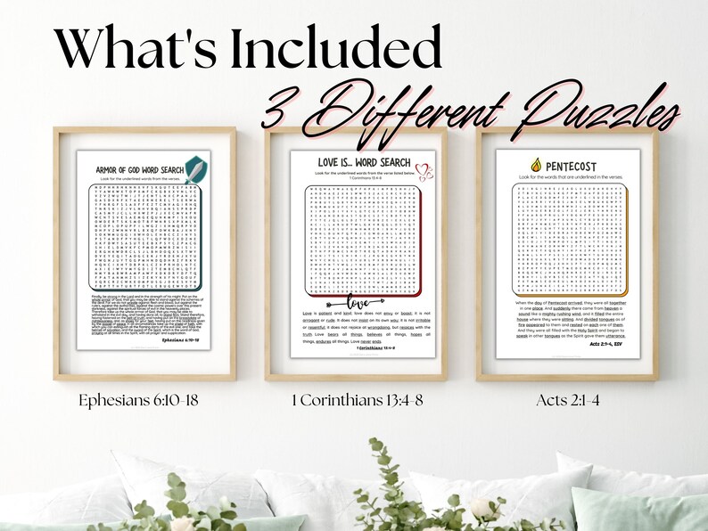 Word Search for Sunday School About the Armor of God, 1 Corinthians 13 ...