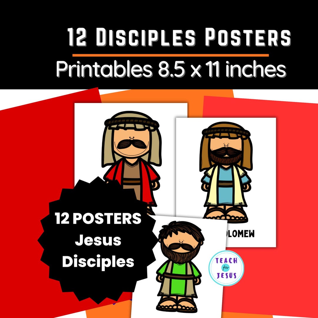 Jesus' 12 Disciples Printable Posters Measuring 8.5 X 11" of Each ...