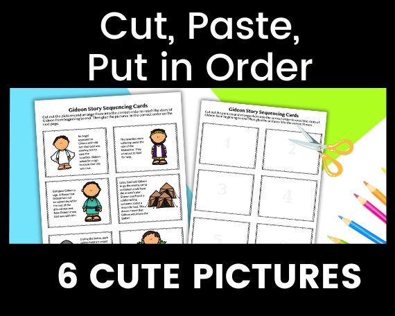 Gideon Old Testament Bible Story Sequencing Cards for Sunday School ...