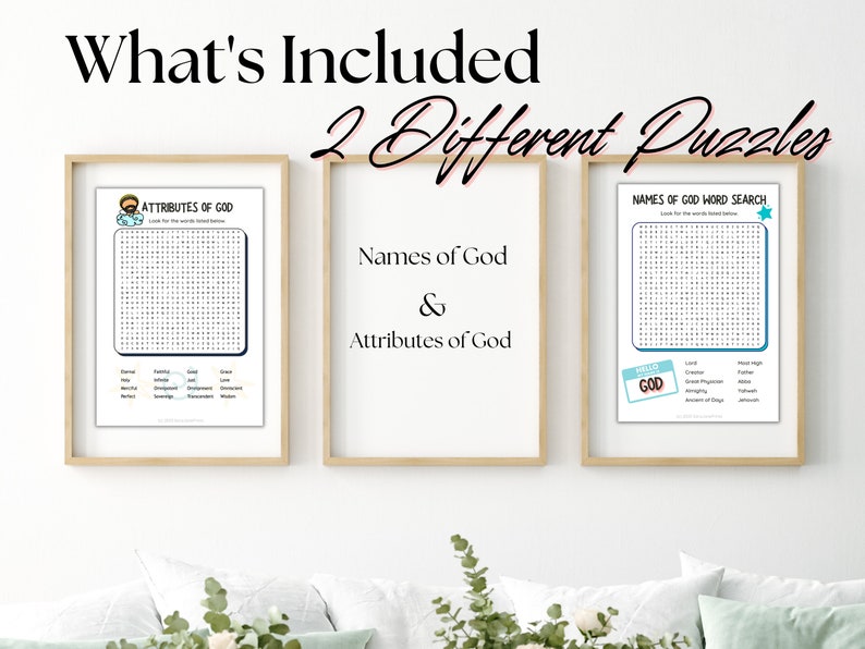 Word Search for Sunday School About the Names of God and the - Etsy