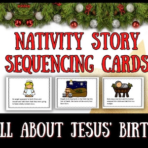 Preschool Birth of Jesus Nativity Story Cards for Sunday School Classes ...