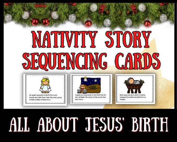 Preschool Birth of Jesus Nativity Story Cards for Sunday School Classes ...