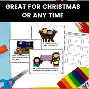 Preschool Birth of Jesus Nativity Story Cards for Sunday School Classes ...