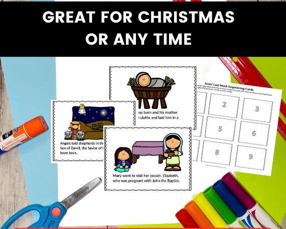 Preschool Birth of Jesus Nativity Story Cards for Sunday School Classes ...