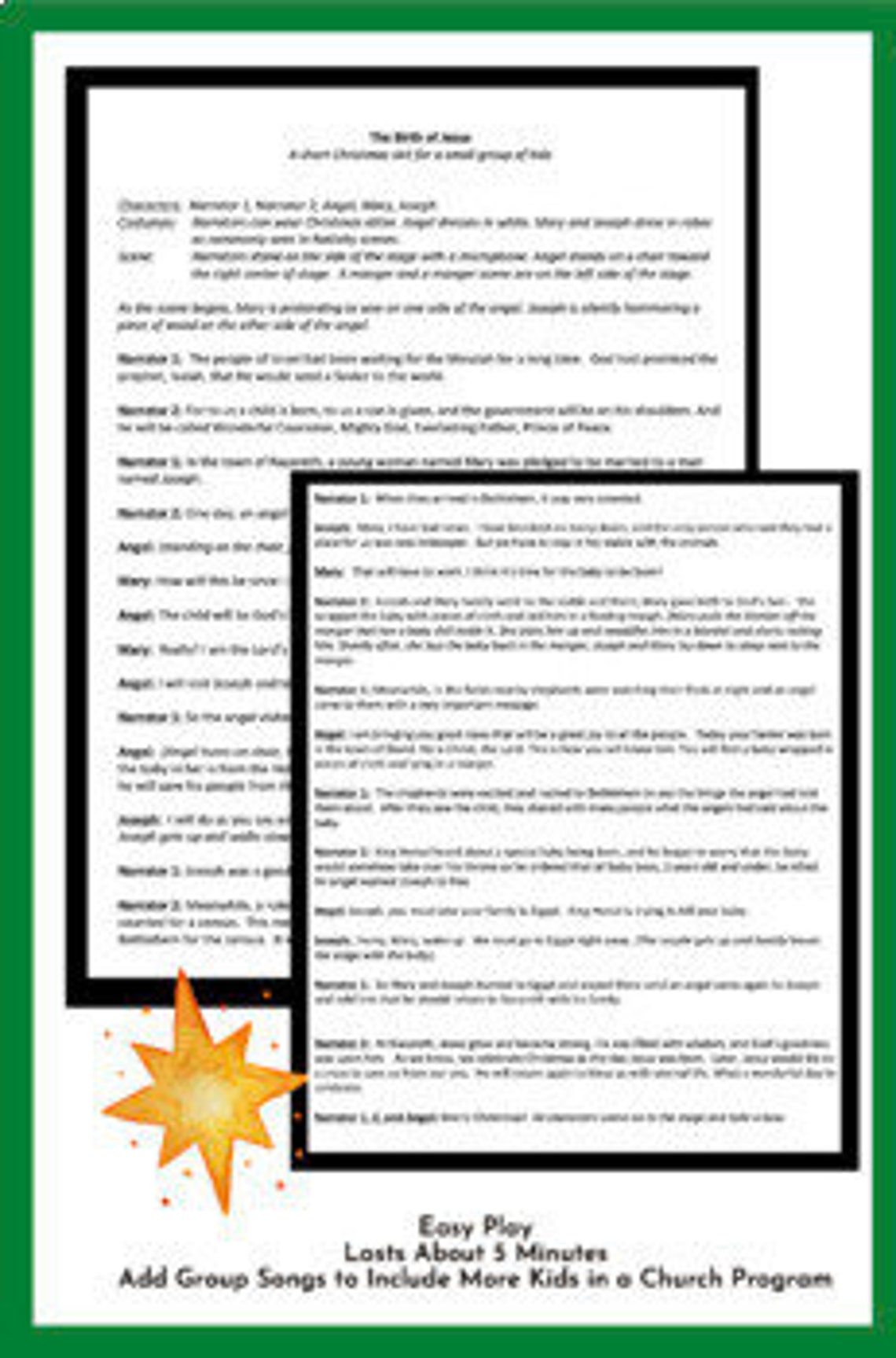 Nativity Skit for Christmas About the Birth of Jesus A Play for Sunday ...