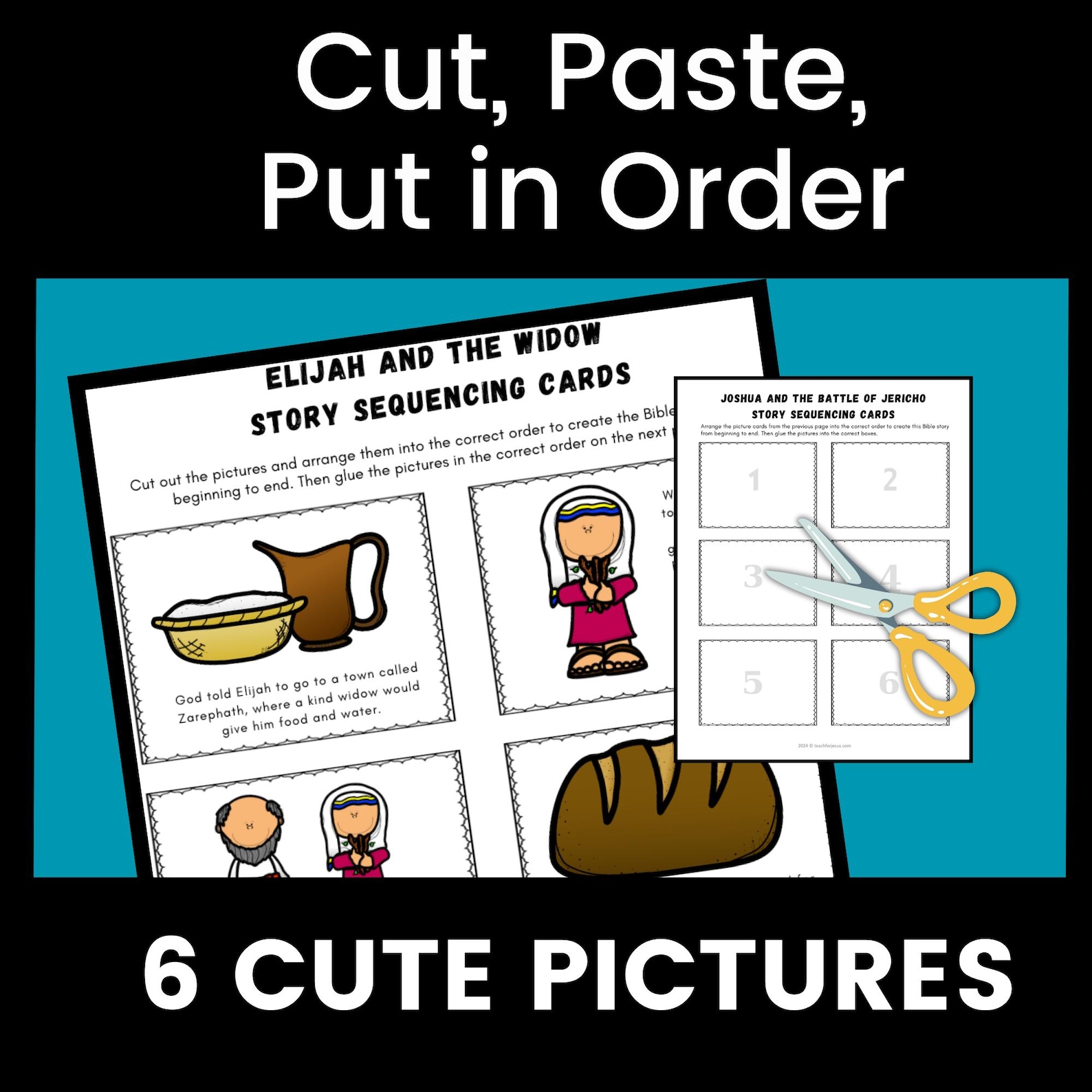 Elijah and the Widow Easy Bible Craft and Story Sequencing Cards for ...