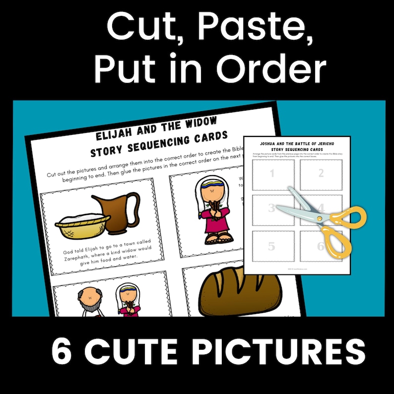 Elijah and the Widow Easy Bible Craft and Story Sequencing Cards for ...