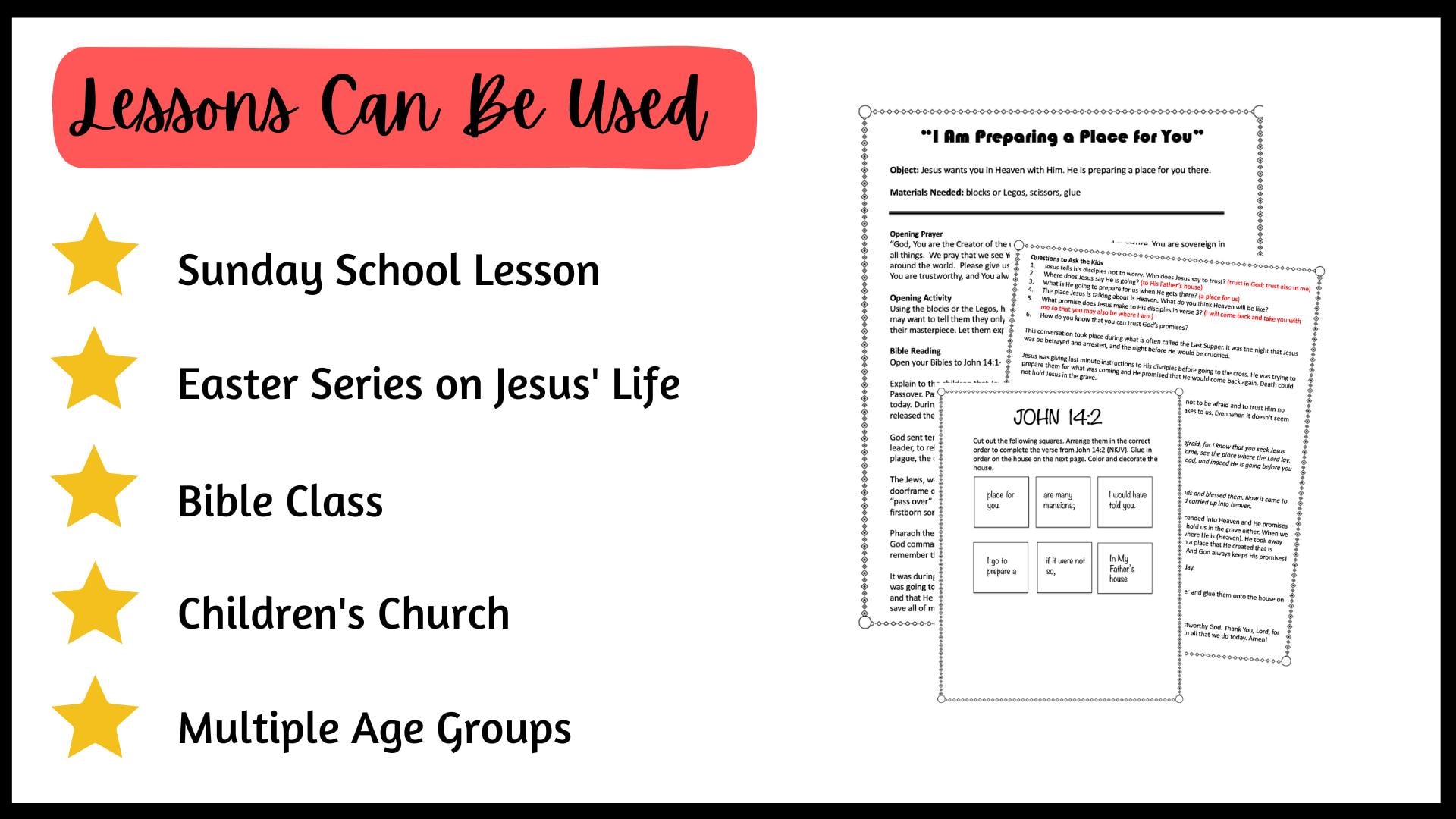 Jesus Loves You, God Loves You Sunday School Lesson From John 14:1 - 4 ...