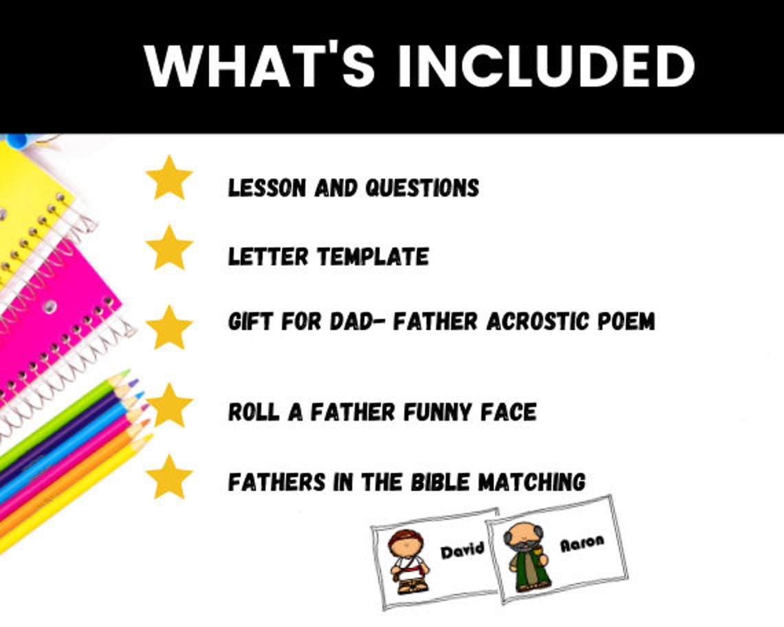 Father's Day Lesson for Sunday School Bible Lesson With a Gift for Dad ...