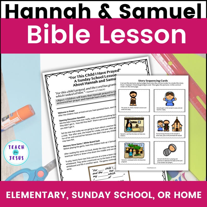 Sunday School Lesson About Hannah and Samuel - for This Child I Have ...