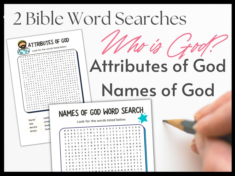 Word Search for Sunday School About the Names of God and the Attributes ...
