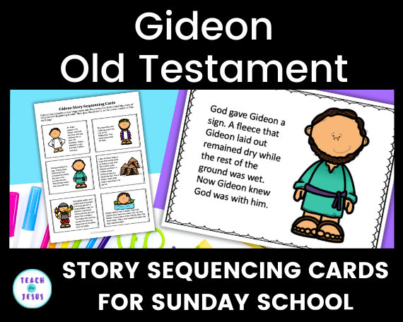 Gideon Old Testament Bible Story Sequencing Cards for Sunday School ...