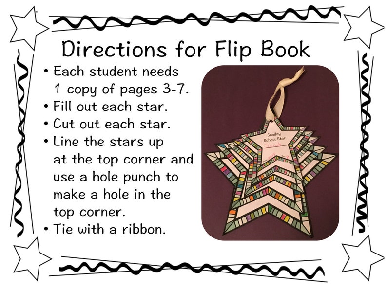 End of the Year Sunday School Craft - Star Flip Book to Capture ...