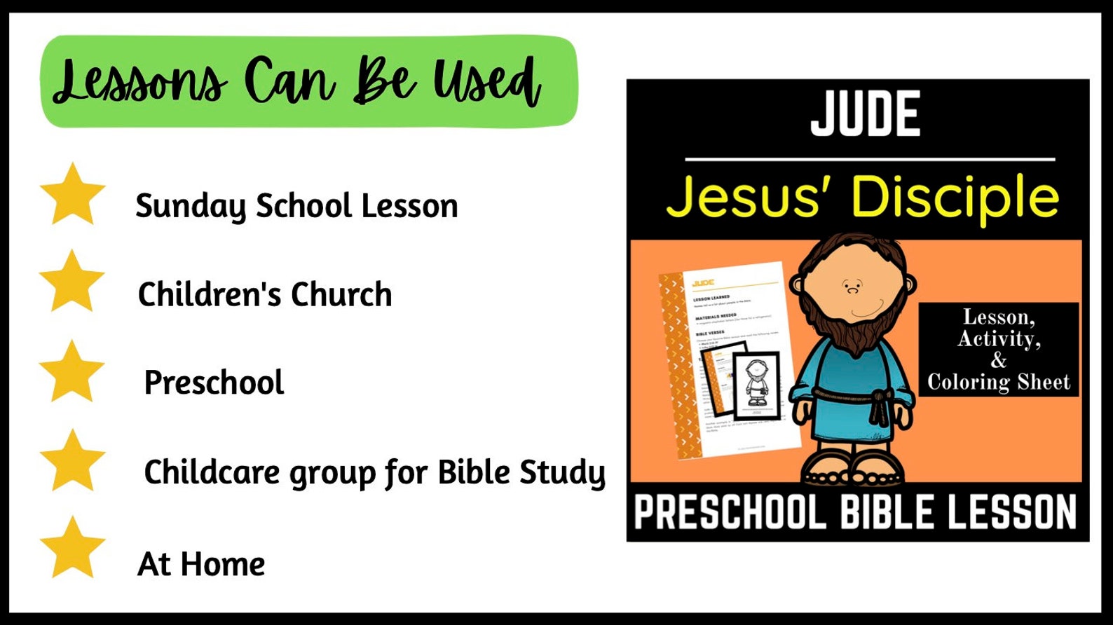 12 Disciples of Jesus Preschool Bible Lessons for Sunday School - Bible ...