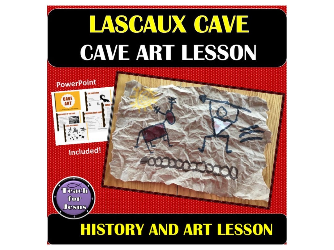 Lascaux Cave History and Art Lesson Easy Art Lesson for Elementary or ...
