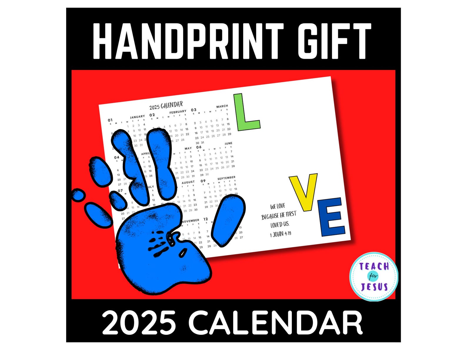 Handprint Craft Calendar 2025 Christmas Gift From Baby or Toddler Child ...