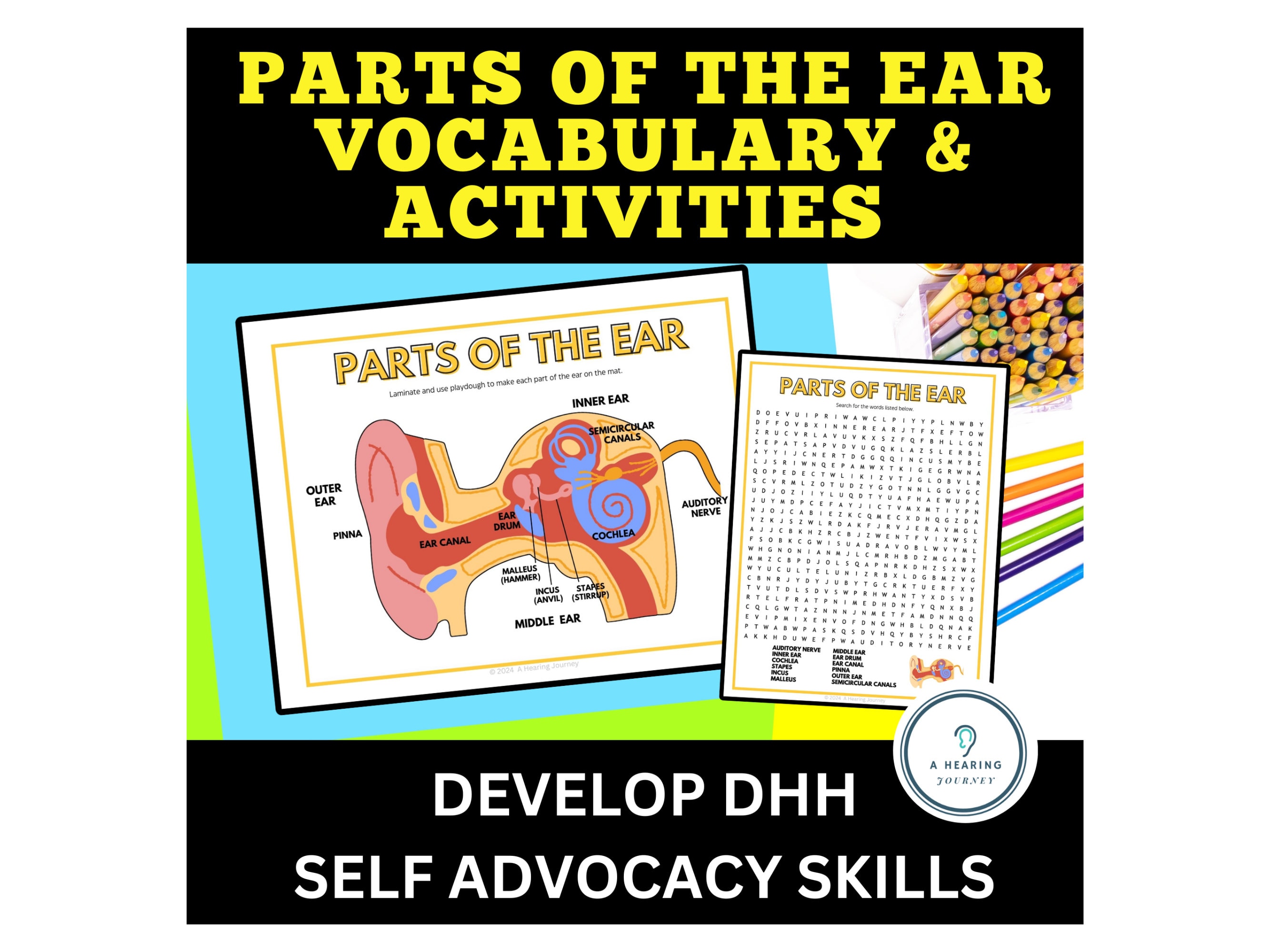 Parts of the Ear Poster for Deaf and Hard of Hearing Classrooms to ...
