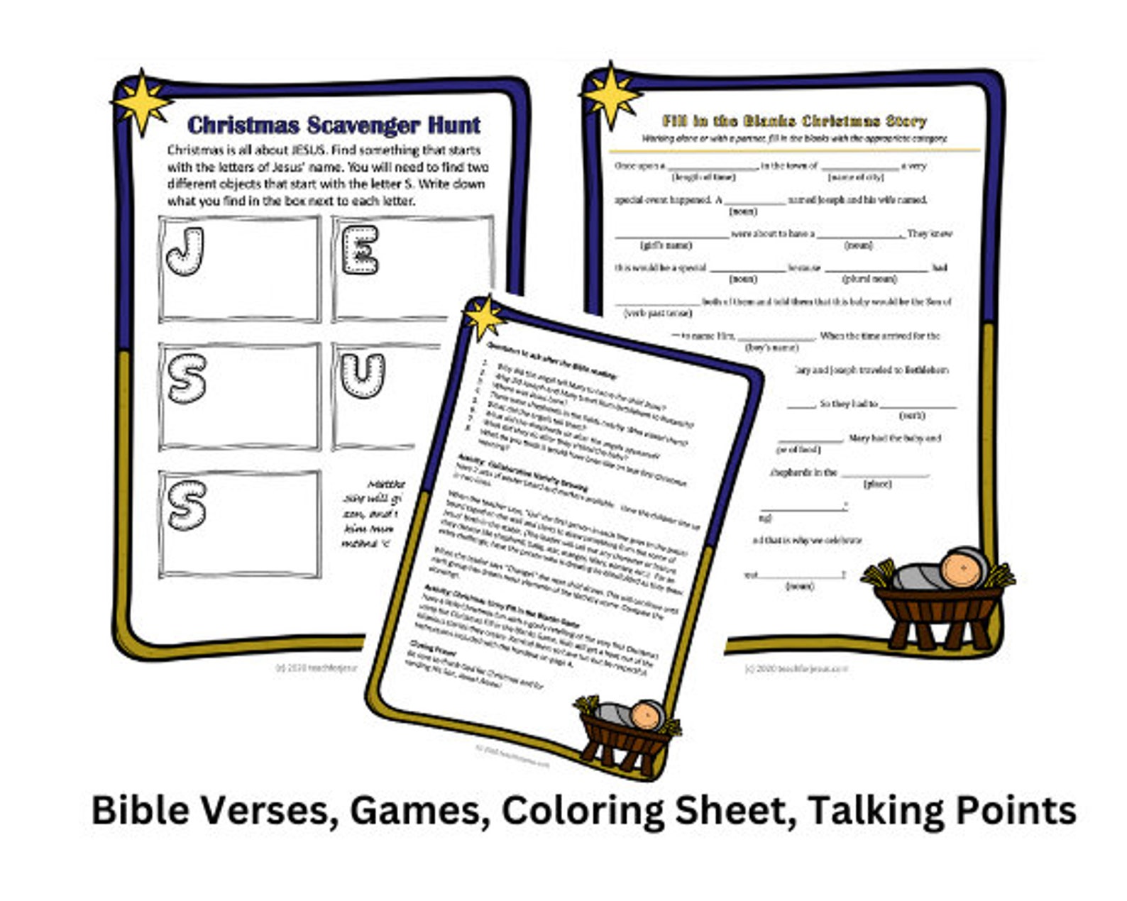 Christmas Elementary Sunday School Lesson About the Birth of Jesus, A ...