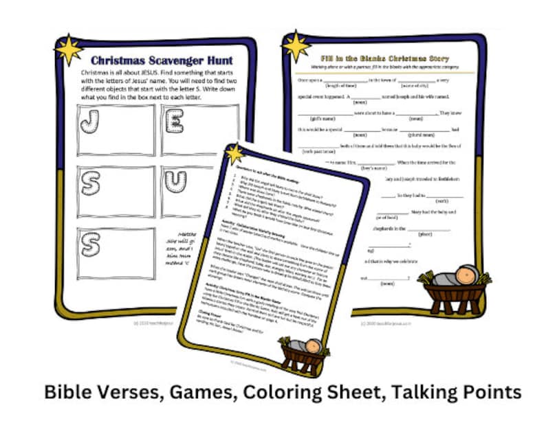 Christmas Elementary Sunday School Lesson About the Birth of Jesus, A ...