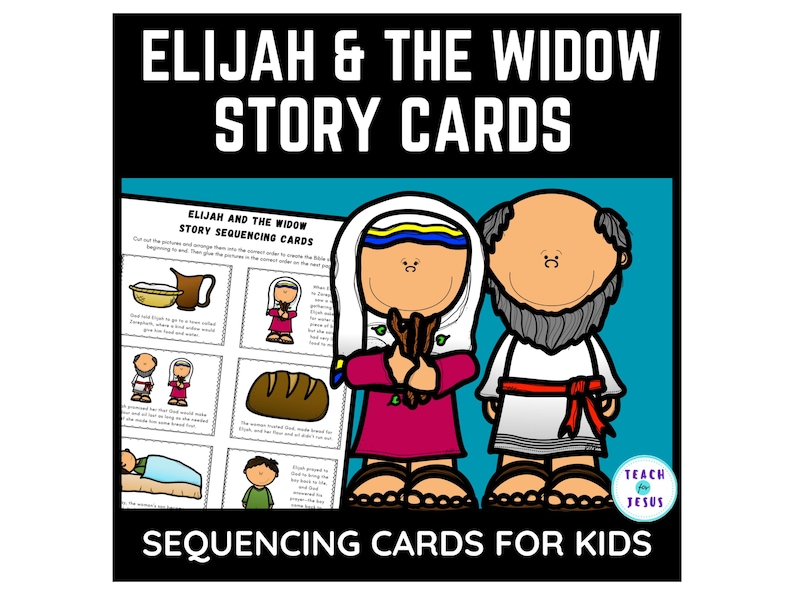 Elijah and the Widow Easy Bible Craft and Story Sequencing Cards for ...