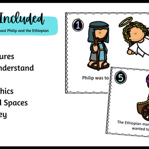 Philip and the Ethiopian Bible Story Sequencing Cards for Sunday School ...