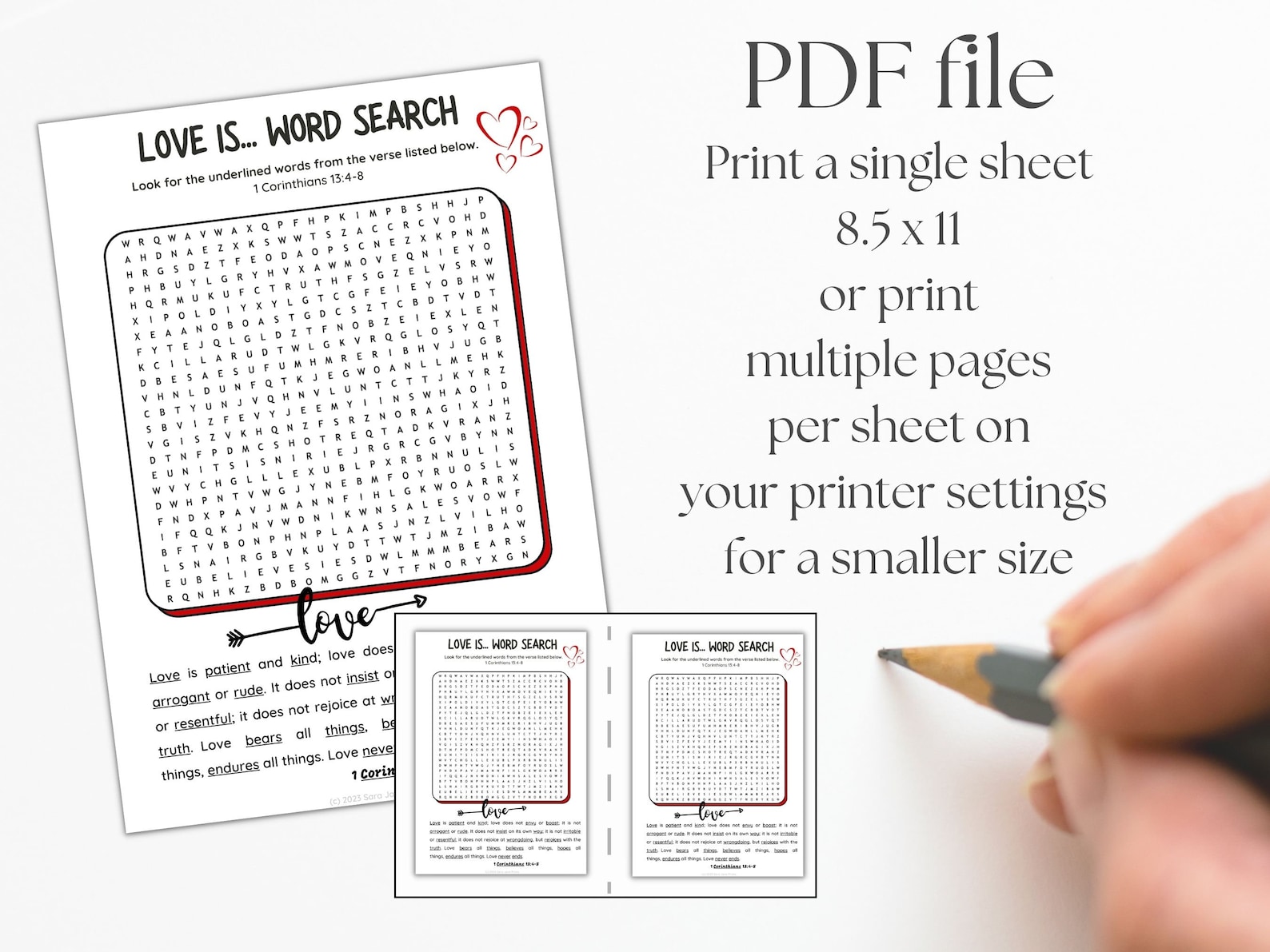 Word Search for Sunday School About the Armor of God, 1 Corinthians 13 ...