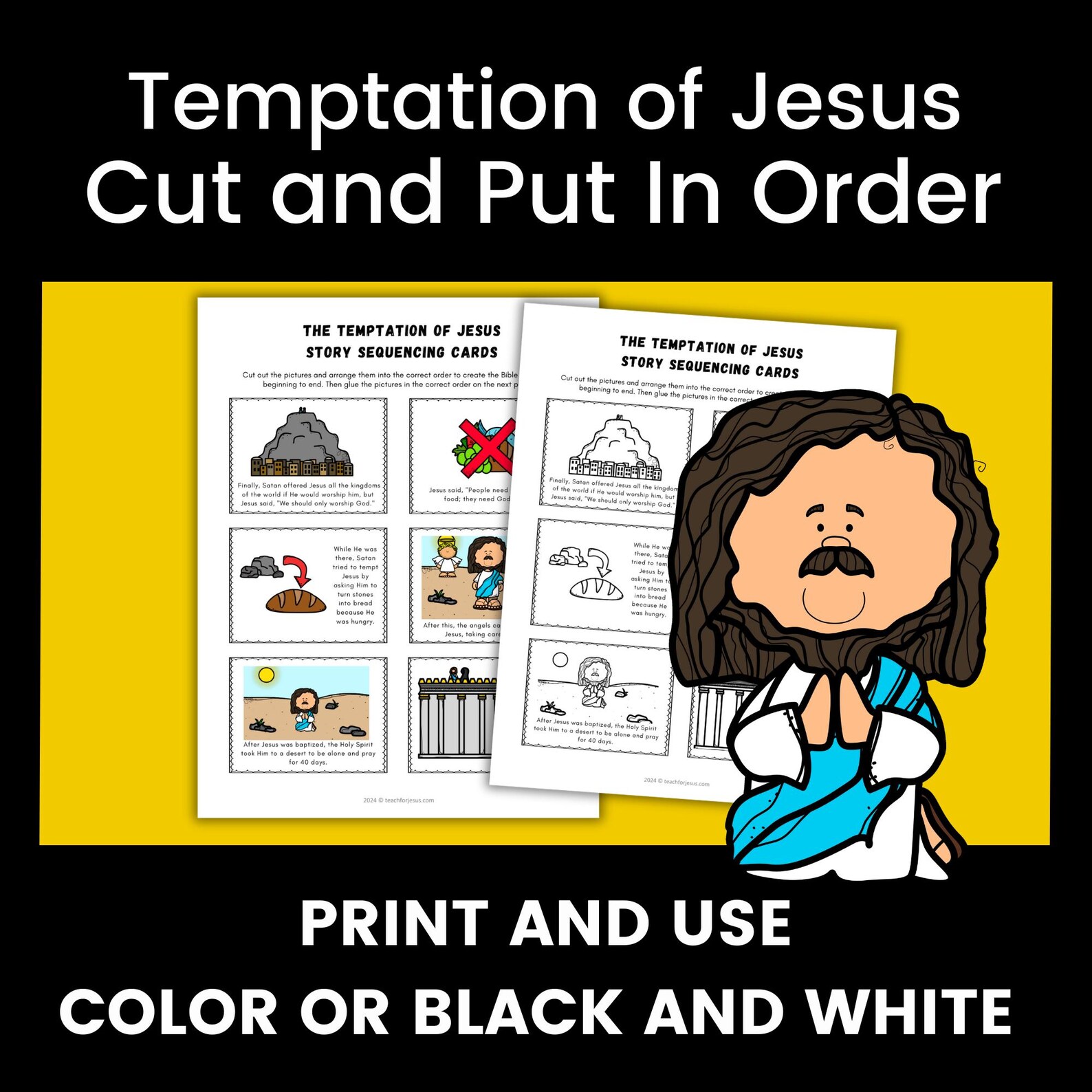 The Temptation of Jesus Craft for Preschool - Jesus in the Desert Bible ...