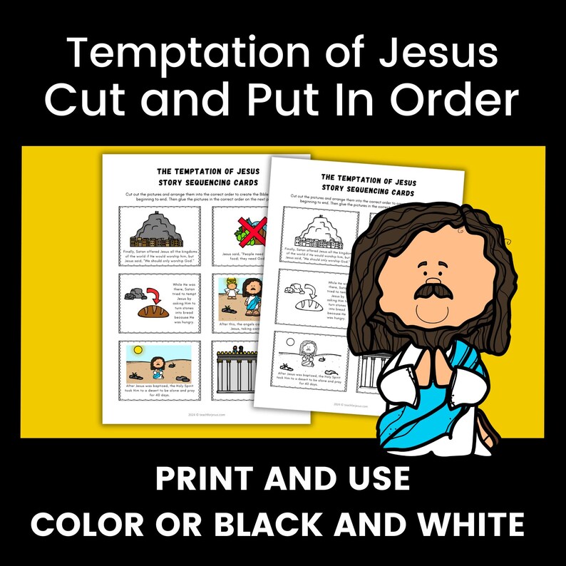 The Temptation of Jesus Craft for Preschool - Jesus in the Desert Bible ...