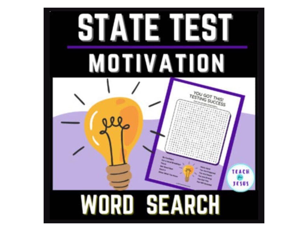 Word Search Printable - State Test Encouragement Word Puzzle for the ...