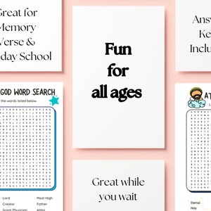 Word Search for Sunday School About the Names of God and the Attributes ...