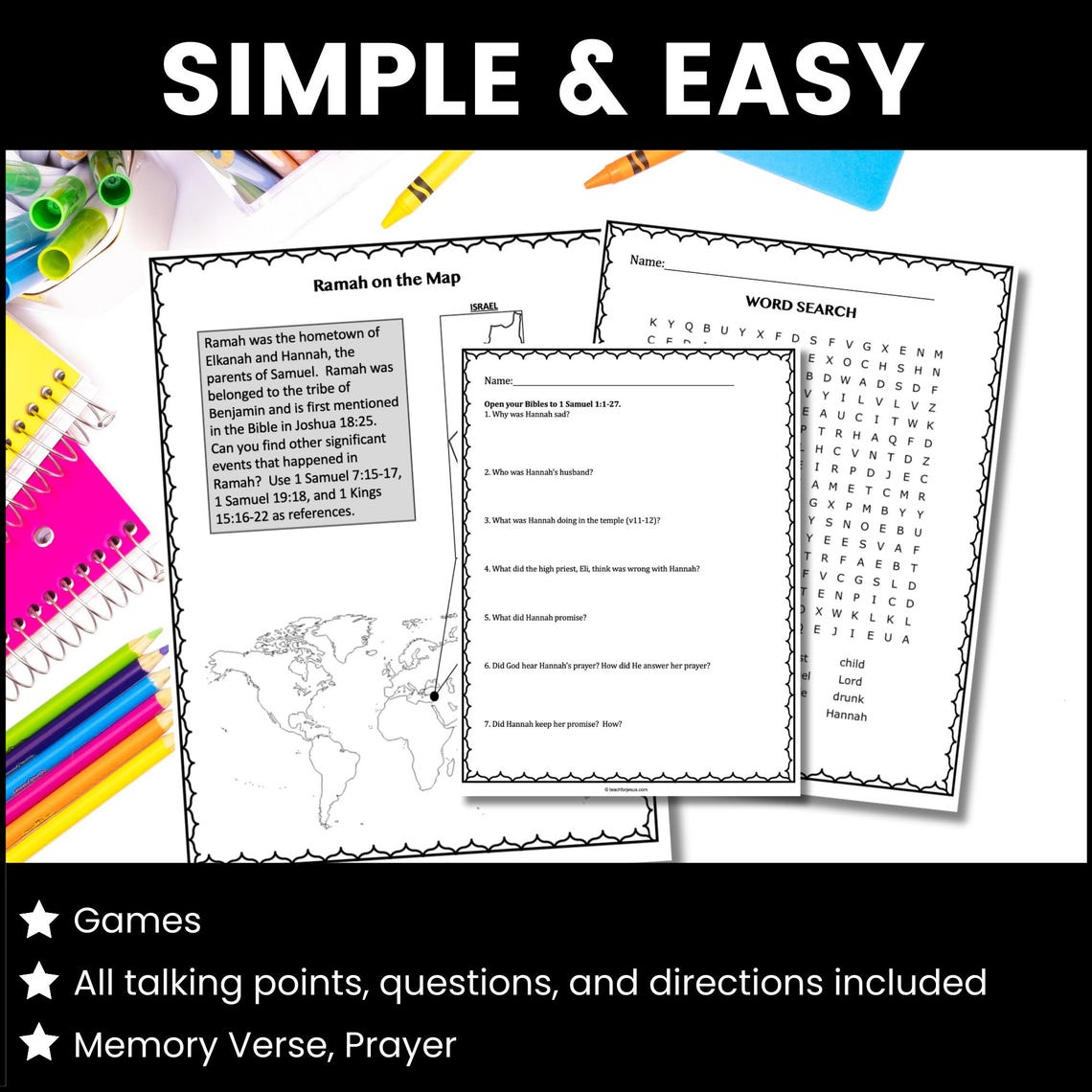 Sunday School Lesson About Hannah and Samuel - for This Child I Have ...