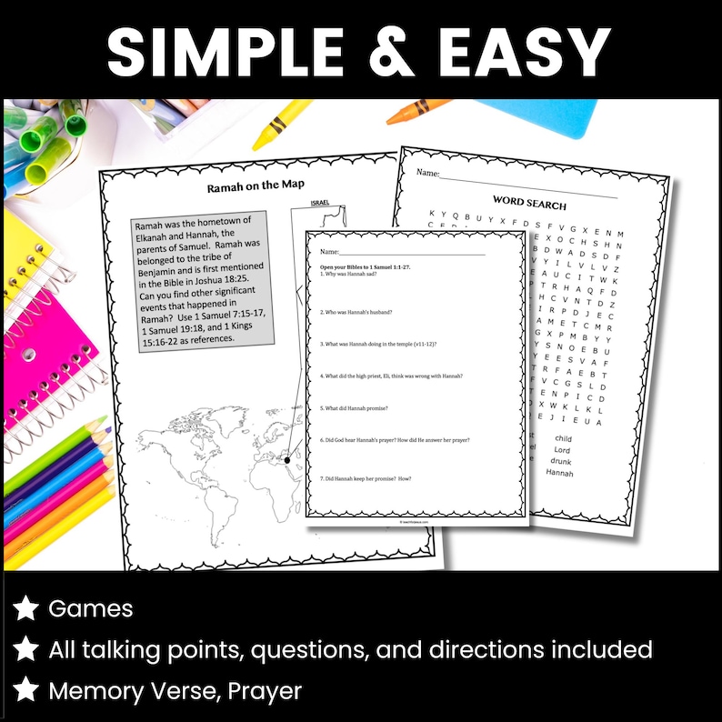 Sunday School Lesson About Hannah and Samuel - for This Child I Have ...