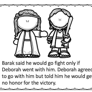 Deborah and Barak Bible Story Sequencing Cards for Sunday School ...