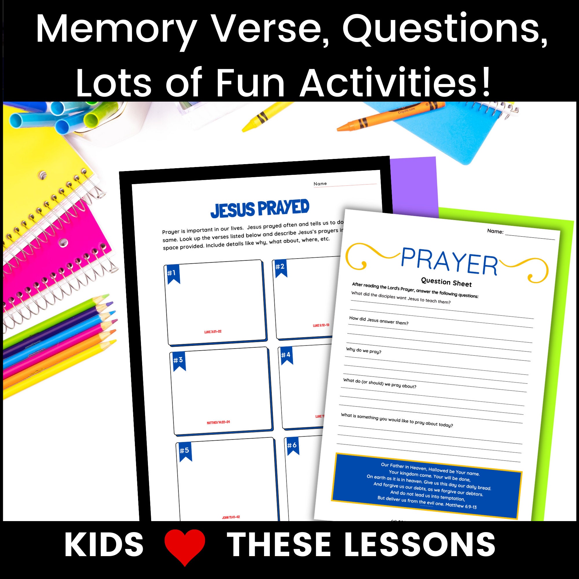 Teach Kids to Pray Using the Lord's Prayer - A Sunday School Lesson ...