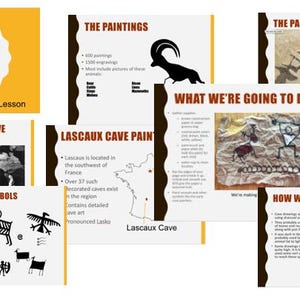 Lascaux Cave History and Art Lesson Easy Art Lesson for Elementary or ...
