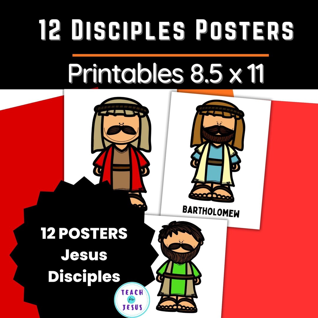 Jesus' 12 Disciples Printable Posters Measuring 8.5 X 11" of Each ...