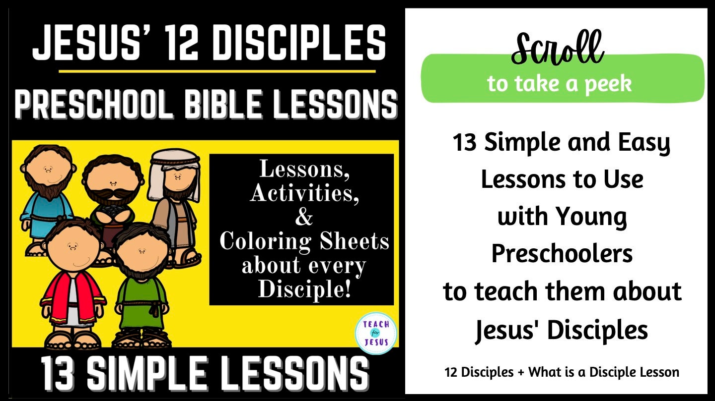 12 Disciples of Jesus Preschool Bible Lessons for Sunday School - Bible ...