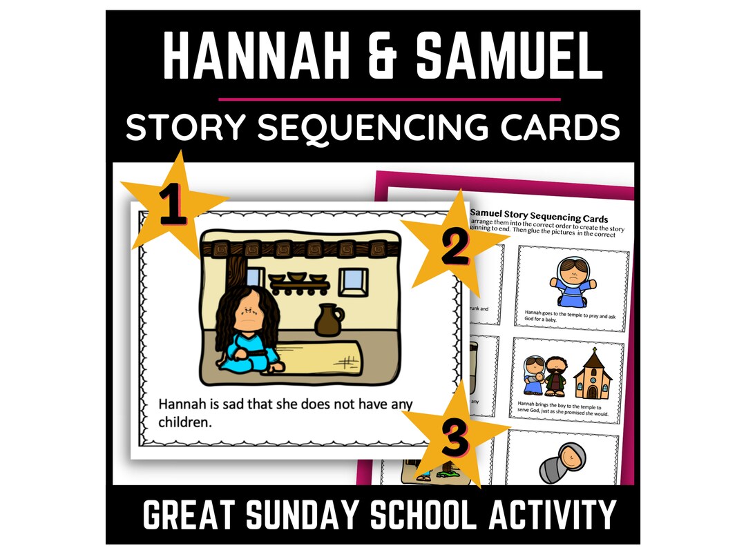 Hannah and Samuel Bible Story Sequencing Cards for Sunday School ...